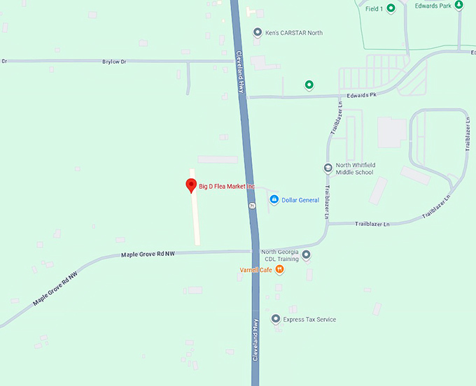 16. big d flea market inc. map