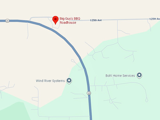 16. big guy's bbq roadhouse map