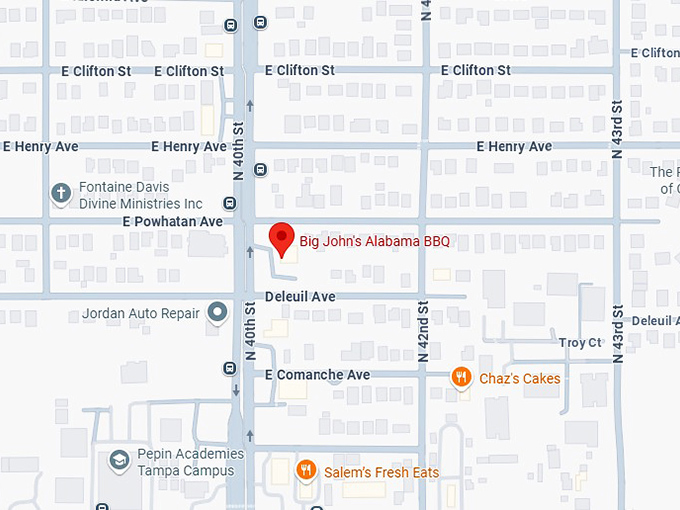 16. big john's alabama bbq map