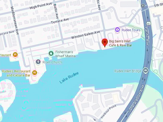 16. big sam&rsquo;s inlet cafe & raw bar map