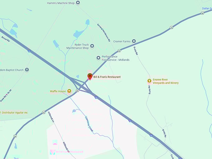 16. bill & fran's restaurant map