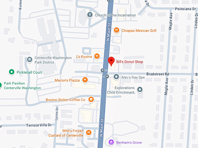 16. bill’s donut shop map