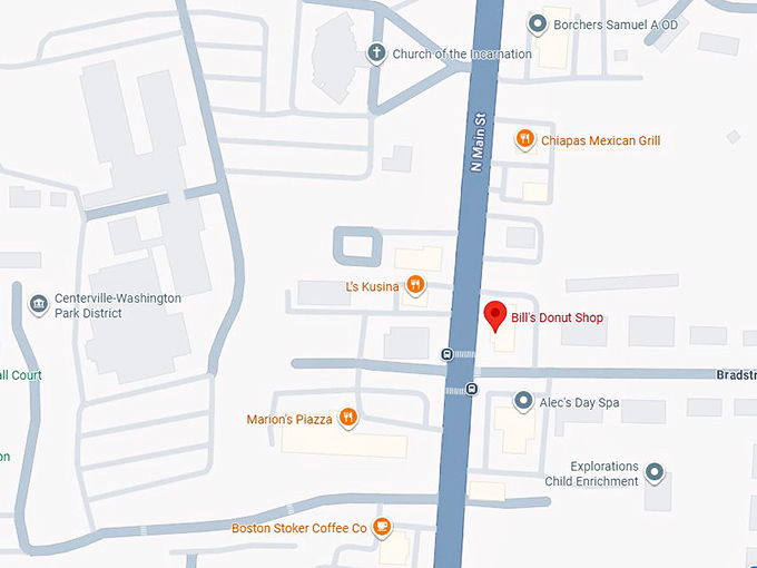 bill's donut shop (with diner seating) map