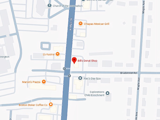 bill's donut shop centerville map