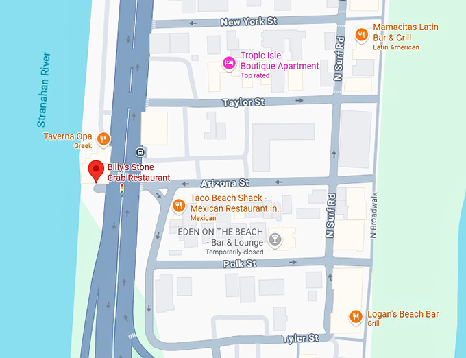 16. billy's stone crab restaurant map
