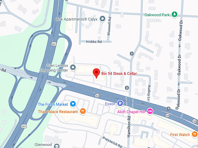 16. bin 54 steak & cellar map