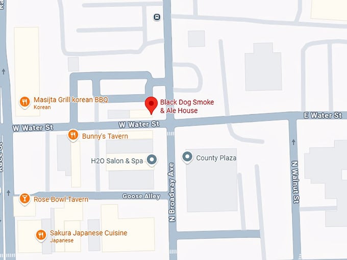 16. black dog smoke & ale house urbana map