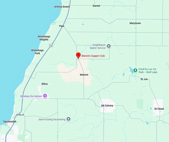 16. blanck's supper club map