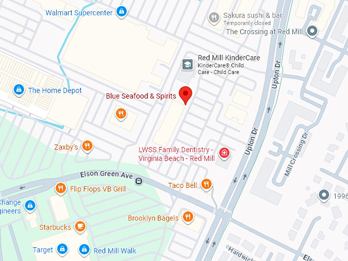 16. blue seafood & spirits map