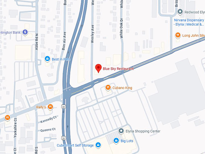 16. blue sky restaurant map