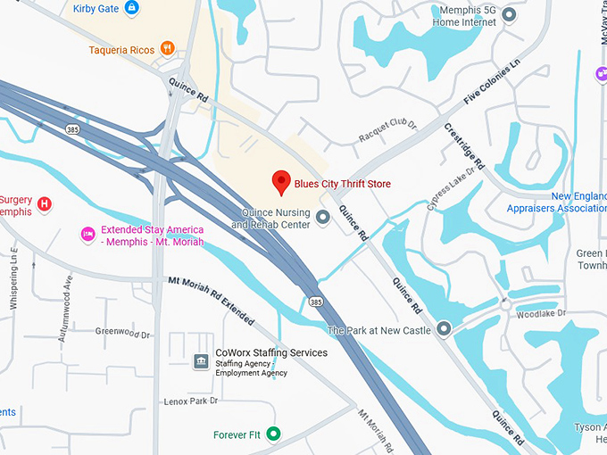 16. blues city thrift store map