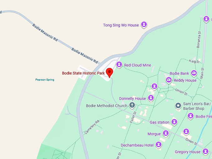 16. bodie state historic park map