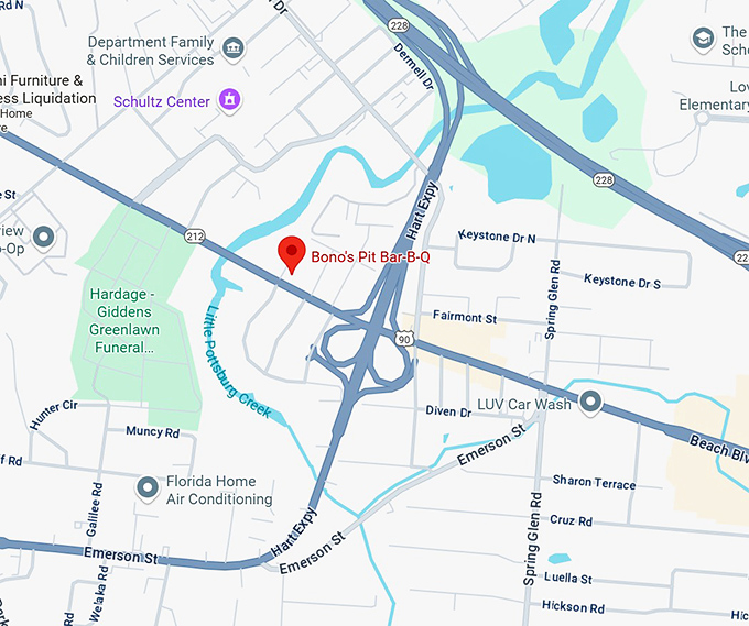 16. bono's pit bar b q map