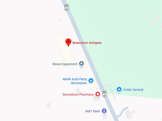 16. boonsboro antiques map