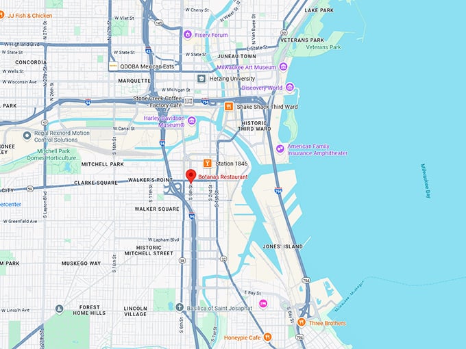 16. botanas restaurant map