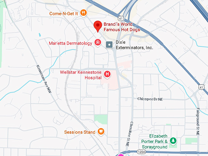16. brandi's world famous hot dogs map