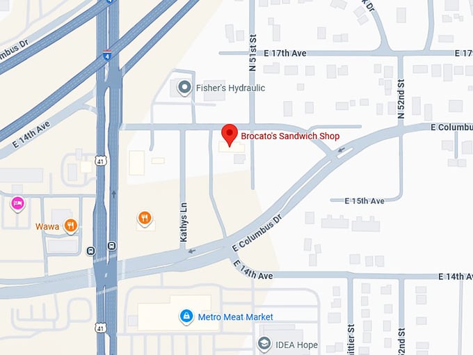 16. brocato&rsquo;s sandwich shop map