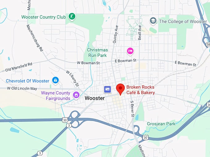 16. broken rocks caf&eacute; & bakery map