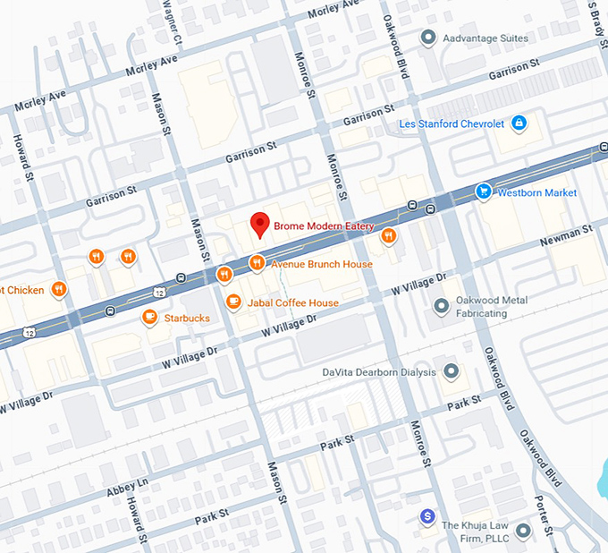 16. brome modern eatery map