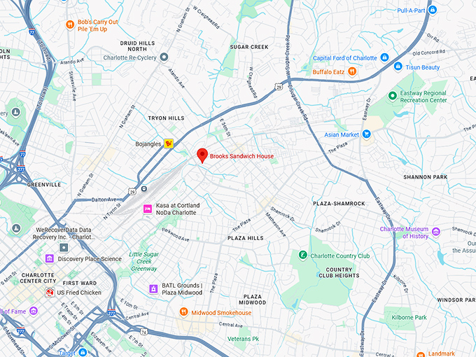 16. brooks' sandwich house map