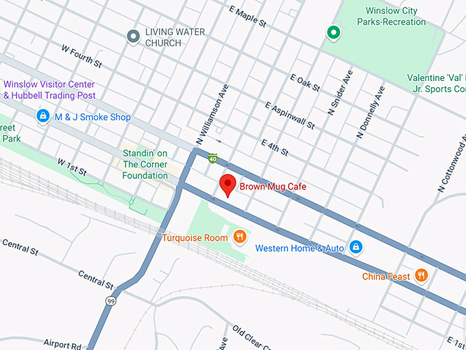 16. brown mug cafe map