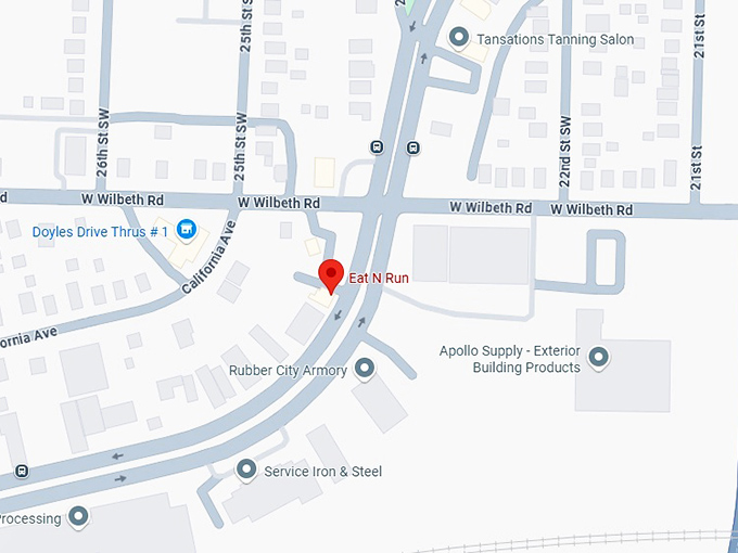 16. buck&rsquo;s diner (eat‑n‑run) map