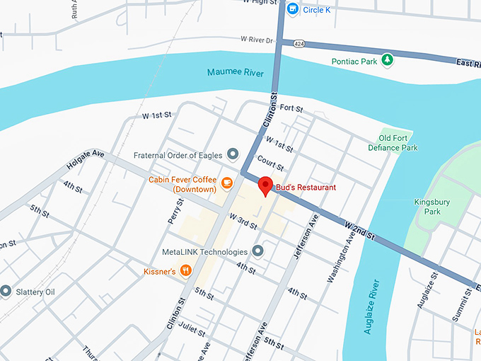 16. bud's restaurant map