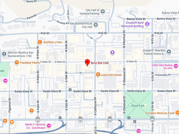 16. busy bee cafe map