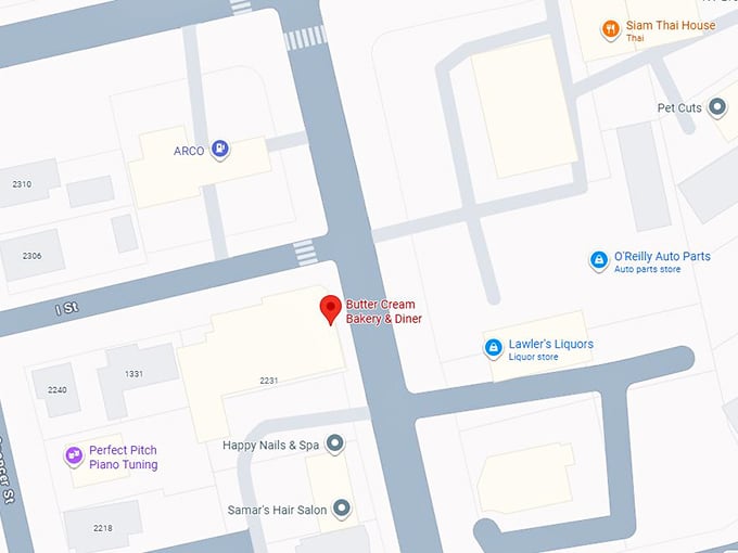 16. butter cream bakery & diner map