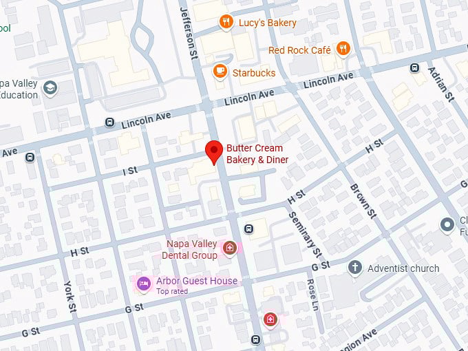 16. butter cream bakery & diner map