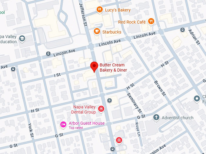 16. butter cream bakery & diner map