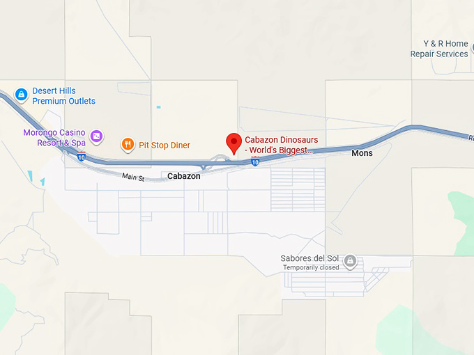 16. cabazon dinosaurs map