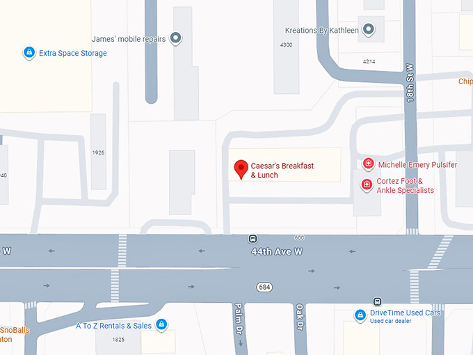 16. caesar's breakfast & lunch map