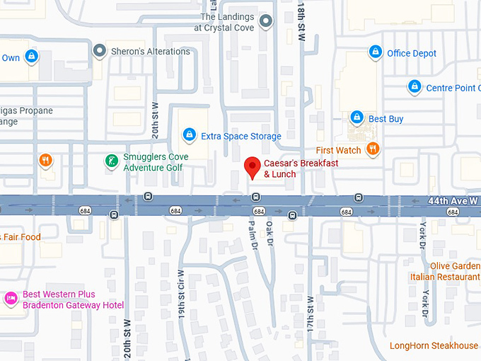 16. caesar's breakfast & lunch map