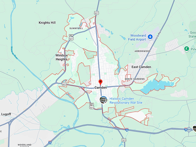 16. camden, sc map