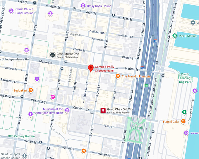 16. campo's philly cheesesteaks map