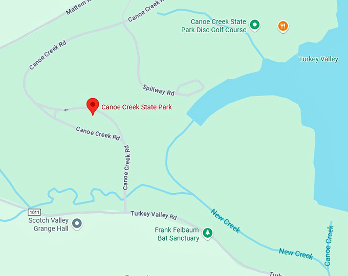 16. canoe creek state park map