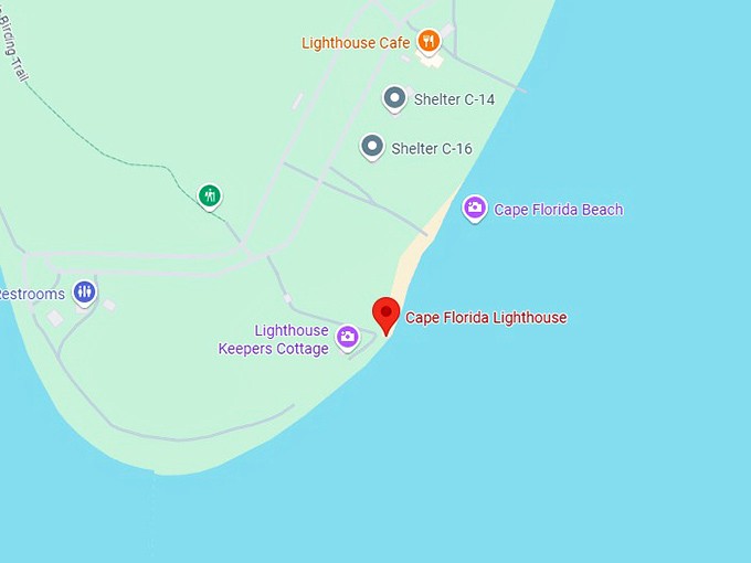 16. cape florida lighthouse map