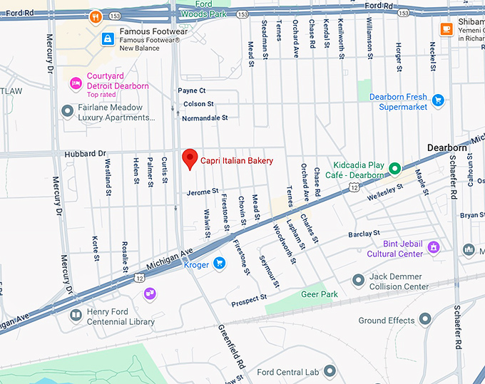 16. capri italian bakery map
