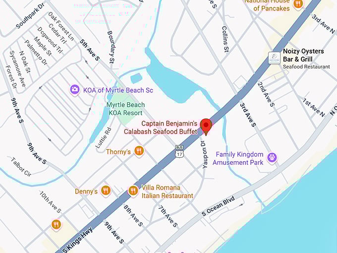 16. captain benjamin's calabash seafood buffet (401 s kings hwy) map