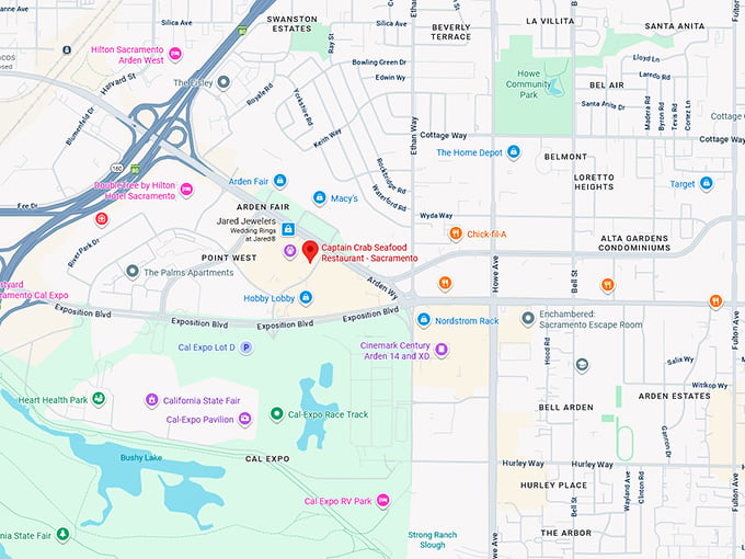 16. captain crab seafood restaurant sacramento map