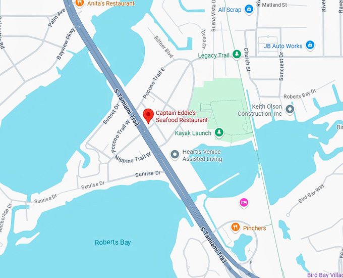 16. captain eddie&rsquo;s seafood restaurant map