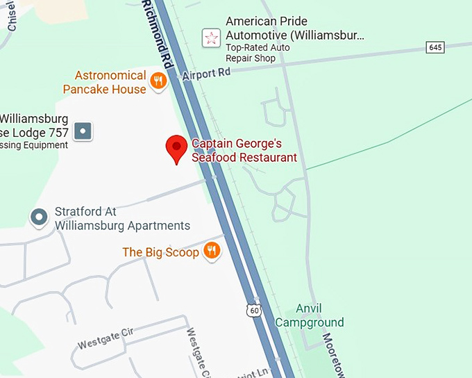 16. captain george’s seafood restaurant map