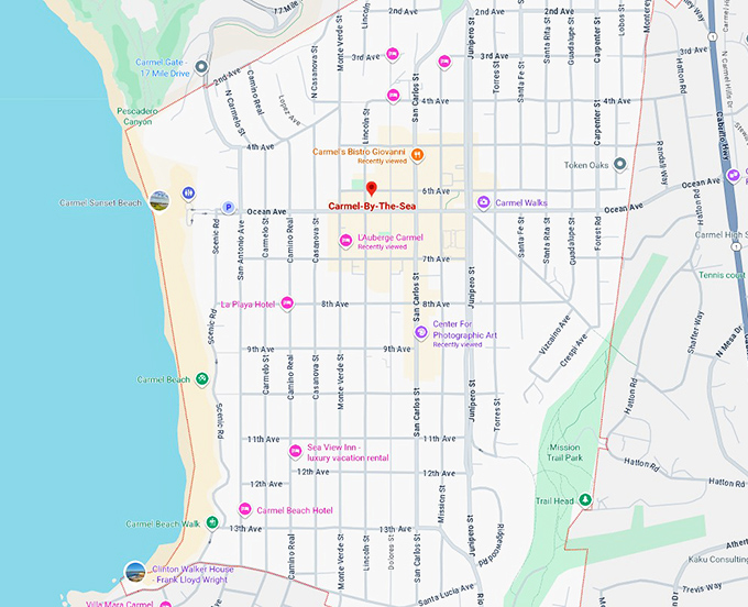 16. carmel by the sea map