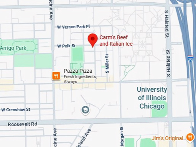 16. carm's beef and italian ice map