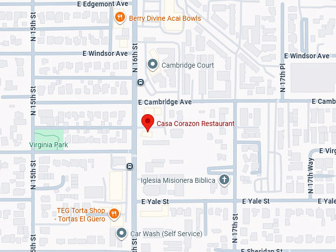 16. casa corazon restaurant map