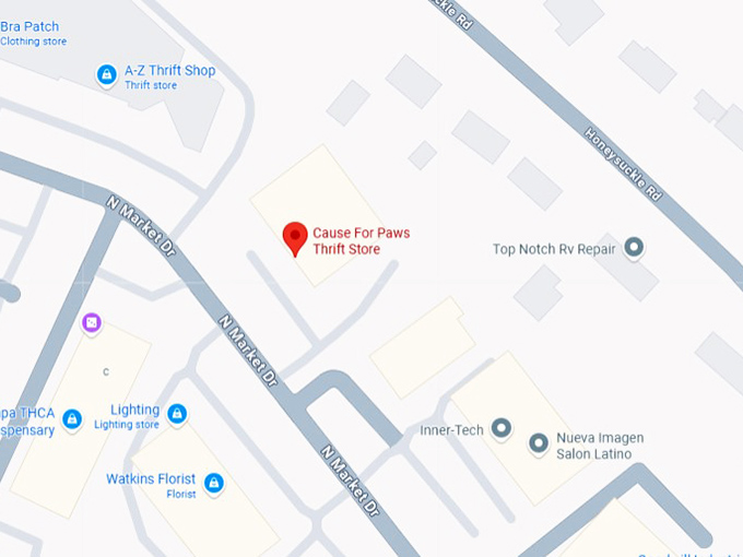 16. cause for paws thrift shop map