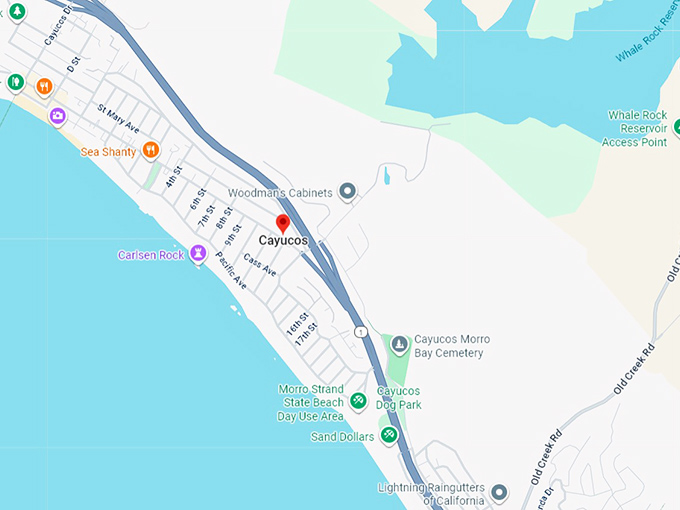 16. cayucos, ca map