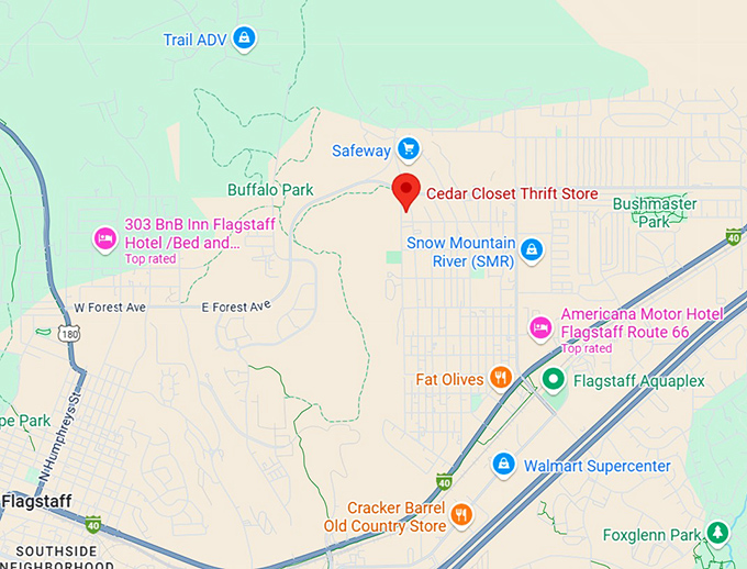 16. cedar closet thrift shop map