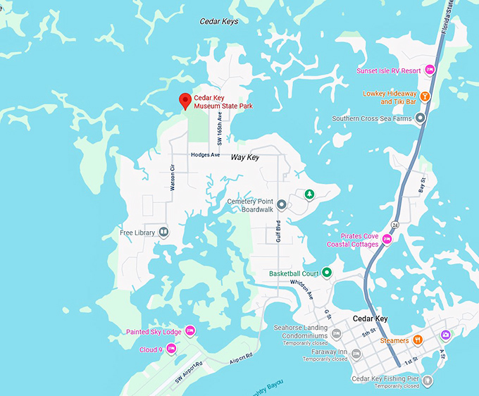 16. cedar key museum state park map